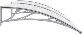 Vchodová stříška šedá a průhledná 200 x 75 cm polykarbonát 144820