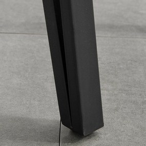 HOMCOM Průmyslový design jídlení stůl Velký zkosený vrch 120L x 60W x 75H cm Černé kovové nohy na vlásky světlá dýha MDF