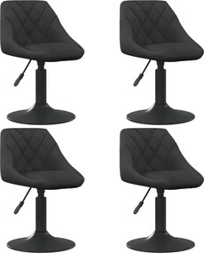 vidaXL Otočné jídelní židle 4 ks samet [3088794] Barva: Černá