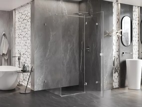 Mexen Lunar T, výklopný sprchový kout pravý 90 x 110 cm, čiré sklo, chromový profil, 834T-090-110-01-00-P