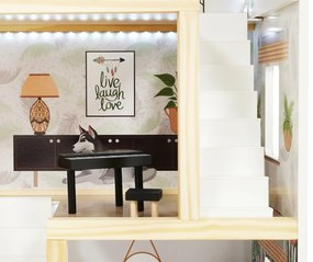 Creative Corner Dřevěný domeček pro panenky LULILO FLORO boho LED