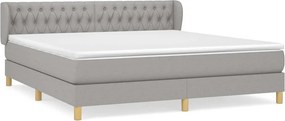 Box spring postel s matrací světle šedá 180 x 200 cm textil 3127061