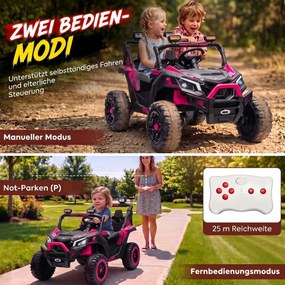 AIYAPLAY Dětské elektrické auto UTV pro dva, růžové