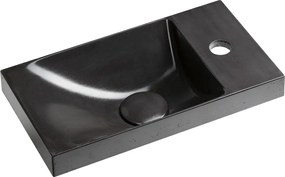 Sapho Agos umývátko 40 x 22 cm s otvorem pro baterii bez přepadu levé/pravé betonové antracit lesk AS40016