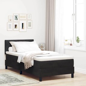 Postel s boxspringem s čelo Černá 100 x 200 cm samet 3339220