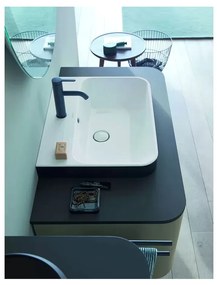 Duravit Happy D.2 Plus - Umyvadlová mísa broušená, 50x40 cm, bez otvoru pro baterii, antracit matná a bílá, 2360506160