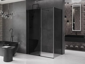 Mexen Velar, sprchový kout s posuvnými dveřmi 160 x 80 cm, 8mm šedé sklo, černá matná, 871-160-080-41-70