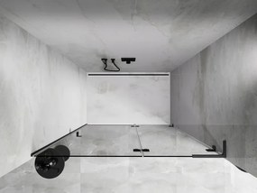 Mexen, Mexen Lunar L výklopné pravé sprchové dveře 135 cm, průhledné, pistolově šedé kartáčované - 834L-135-000-66-00-P