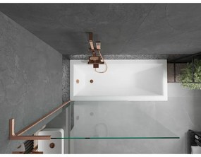 Mexen Next L, 1-křídlová vanová zástěna 100 x 150 cm, 6mm čiré sklo, měděný profil, 895-100-000-03-00-65