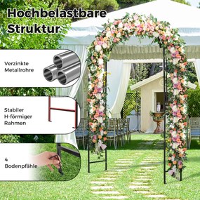 Costway Rose Arch Kovový zahradní oblouk pro popínavé rostliny Trellis Arch