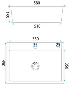Kuchyňský nerezový dřez REA LIAM 58 zlatá kartáčovaná v setu s pákovou baterií