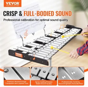 30 Note Glockenspiel xylofonový zvonek s paličkami, stojanem a cvičnou podložkou