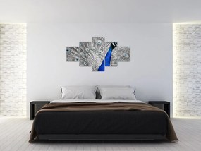 Obraz - modrý páv (125x70 cm)