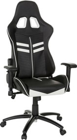 XXXLutz HERNÍ ŽIDLE, vzhled kůže, černá, bílá MID.YOU - Online Only kancelářské židle - 001918019301