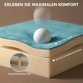 HOMCOM dvoumístná pohovka se sametovým vzhledem — moderní čalouněná pohovka do obývacího pokoje a menších prostor, 117 x 56,5 x 77 cm, zelená