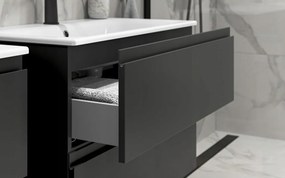 Cersanit Moduo Slim SET, závěsná skříňka 80x38x62 cm + umyvadlo 80cm, antracitová matná, S801-476