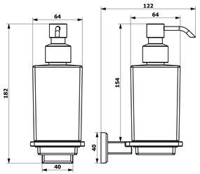 Gedy Sapho Colorado 6981 dávkovač mýdla chrom sklo satin