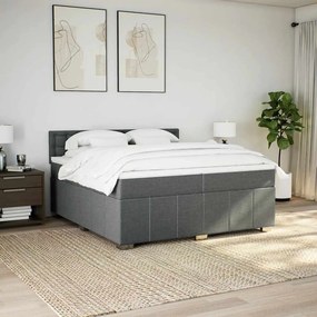 Box spring postel s matrací tmavě šedá 200x200 cm textil 3287190