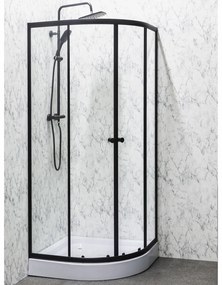 Aplomo Leo Black čtvrtkruhový sprchový kout s vaničkou Rozměr koutu: 80x80cm