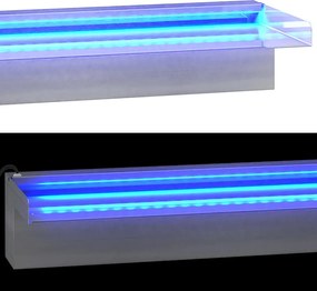 Přelivový vodopád s RGB LED osvětlením nerezová ocel 60 cm 151410