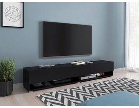 TV stolek Adenik 180, Barva: wotan / černý lesk, Osvětlení: bez osvětlení