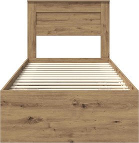Rám postele Umělecký dub 75 x 190 cm Masivní borové dřevo 3409822