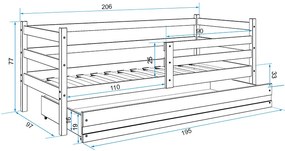 Falco Postel Norbert 90x200 borovice