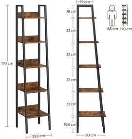 Knihovna NAVARO hnědá/černá