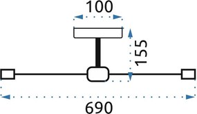 Toolight - Lampa spider-6 APP501-6C, černá-zlatá, OSW-01100