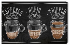 Obraz Vintage Espresso Káva Nedostatek Nedostatek Přírodní plátno 100x70