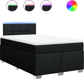 Box spring postel s matrací černá 120x200 cm textil 3288157