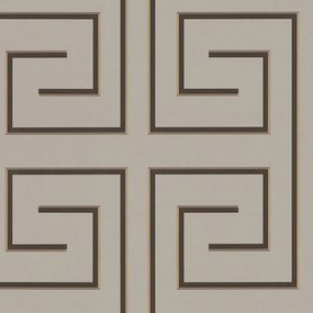 Luxusní šedo-béžová geometrická vliesová tapeta na zeď Z76014 Vision