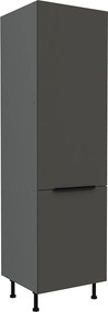ARIA pi | vysoká skříňka 60 DK-215 2F potravinová s policemi | 60 cm | ANTI FINGERPRINT povrch | antracit/šedá grafit