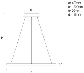 LED Stmívatelný lustr na lanku LED/32W/230V 3000-6500K pr. 60 cm + DO
