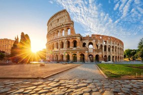 DIMEX | Vliesová fototapeta Koloseum v Římě MS-5-1148 | 375 x 250 cm| zelená, modrá, béžová, hnědá
