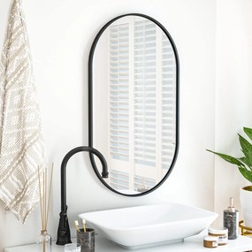 TRENDIE Oválné zrcadlo LOFT 80 × 40 cm černé