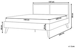 Ratanová postel 140 x 200 cm světlé dřevo MONPAZIER Beliani
