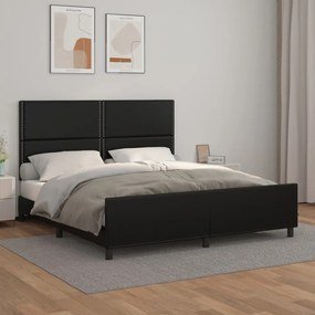 Rám postele s čelem černý 180x200 cm umělá kůže 3125524