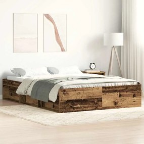 Rám postele bez matrace Staré dřevo 120x190cm Technické dřevo 3328876