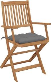 vidaXL Skládací zahradní židle s poduškami 8 ks masivní akácie [3075101] Barva: antracitová