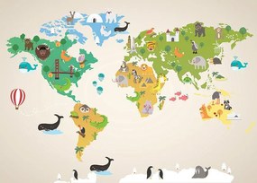 Plakát 'Dětská mapa světa' do dětského pokoje