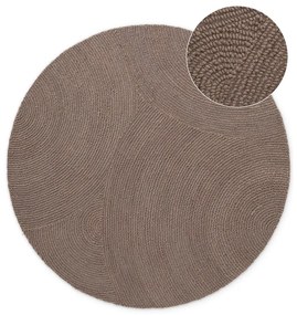 Taupe ručně tkaný vlněný kulatý koberec ø 120 cm Calmio – Hanse Home