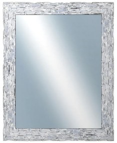 DANTIK - Zarámované zrcadlo - rozměr s rámem cca 80x100 cm z lišty Travertino stříbrné (2893)