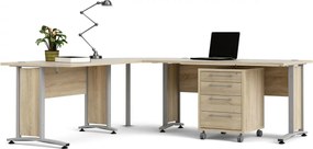 FALCO Rohový psací stůl Office 80400/304 dub sonoma/bílá