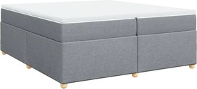 Box spring postel s matrací světle šedá 200 x 200 cm textil 3285401