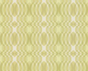 Vliesová tapeta retro, geometrická - zelená, bílá 395341 / Tapety na zeď 39534-1 retro Chic (0,53 x 10,05 m) A.S.Création