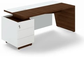 Kancelářský psací stůl TRIVEX s kontejnerem- 200x90 cm - dub Charleston/bílá - levý - 3D5283