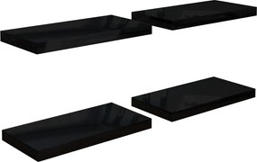 vidaXL Plovoucí nástěnné police 4 ks 50 x 23 x 3,8 cm MDF [323768] Barva: Černá