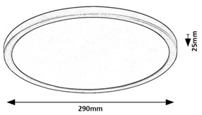 Rabalux 71096 - LED Stropní svítidlo GONZALO LED/24W/230V pr. 29 cm černá