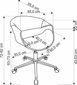 Kancelářské křeslo Ezra, ořech / černá